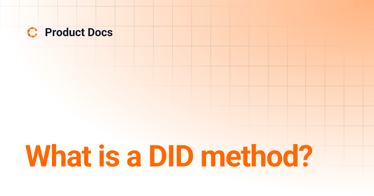 What is a DID method? | Product Docs