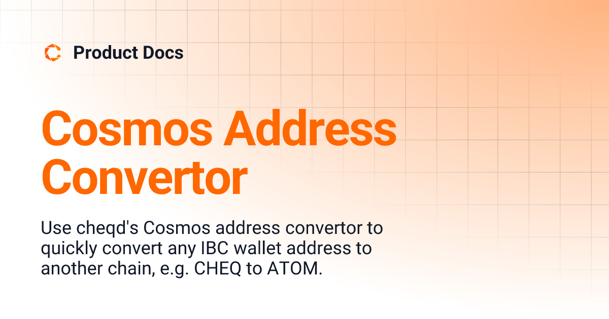 Cosmos Address Convertor | Product Docs