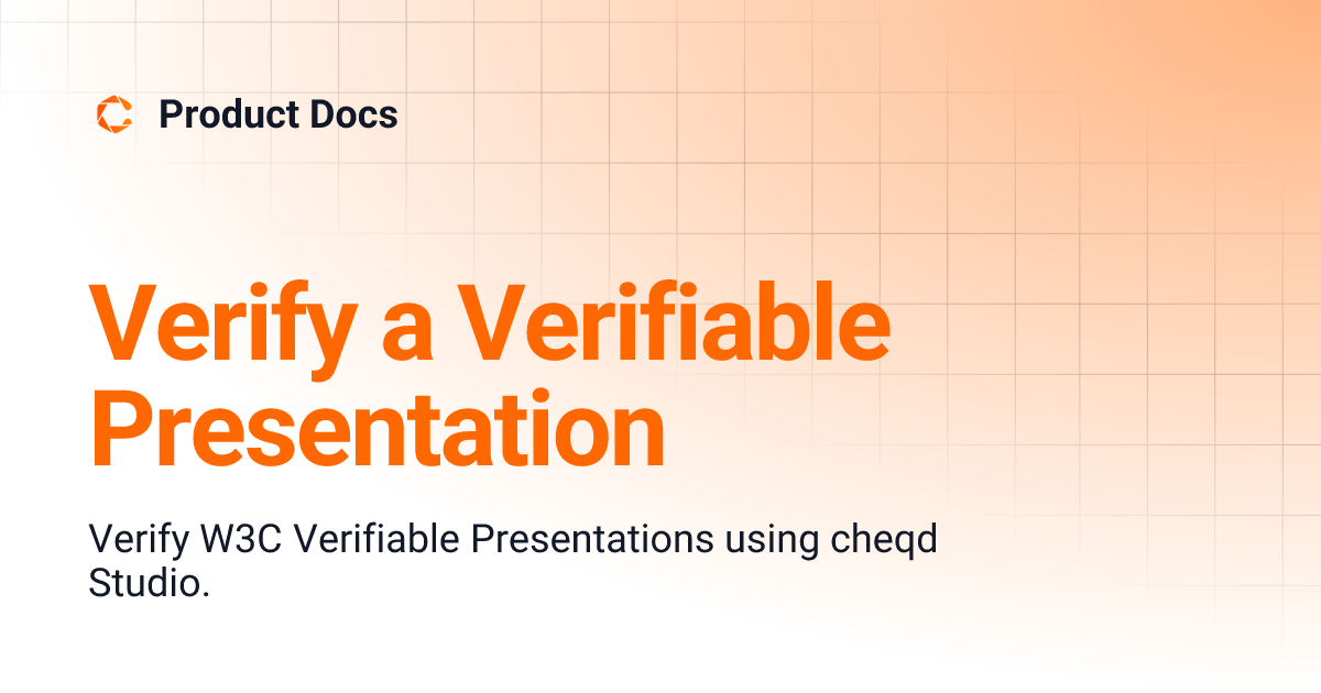 Verify a Verifiable Presentation | Product Docs