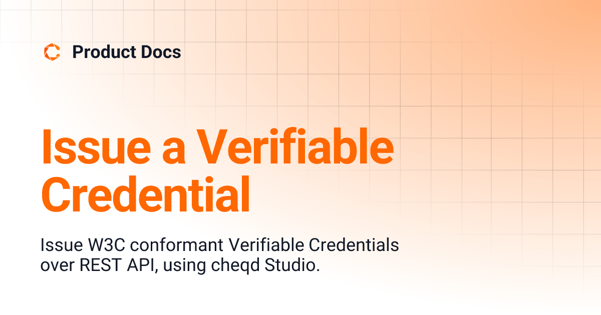 Issue a Verifiable Credential | Product Docs