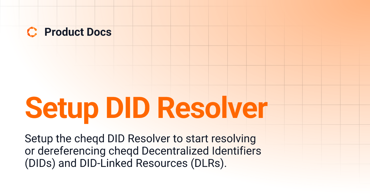 Setup DID Resolver | Product Docs