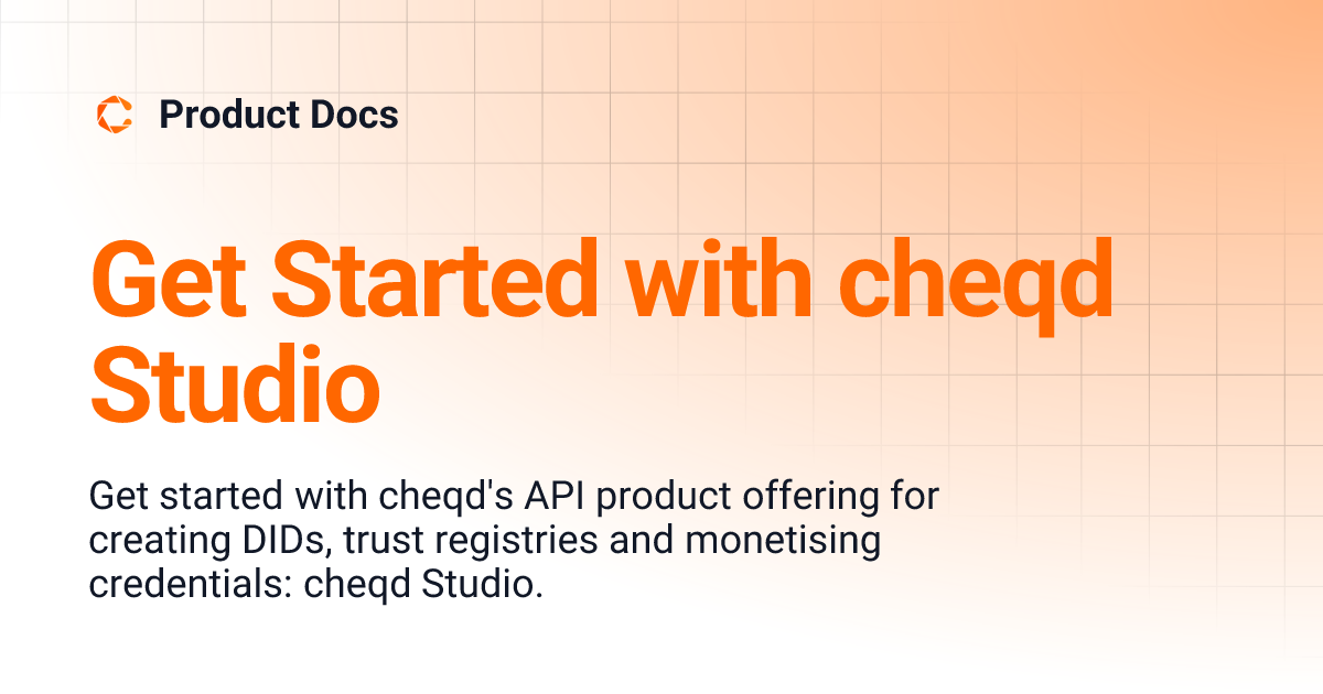 Get Started with cheqd Studio | Product Docs