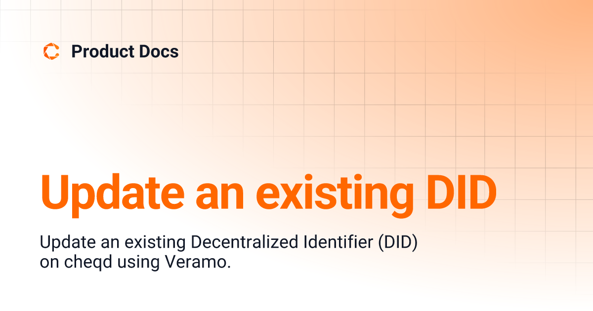 Update an existing DID | Product Docs
