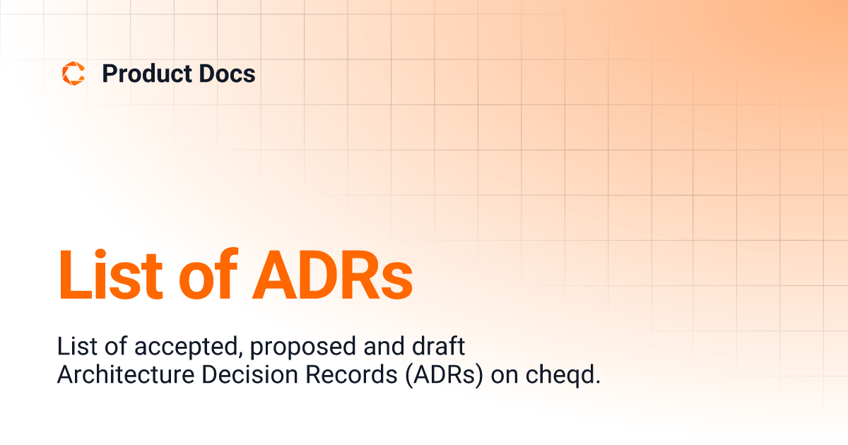 List of ADRs | Product Docs