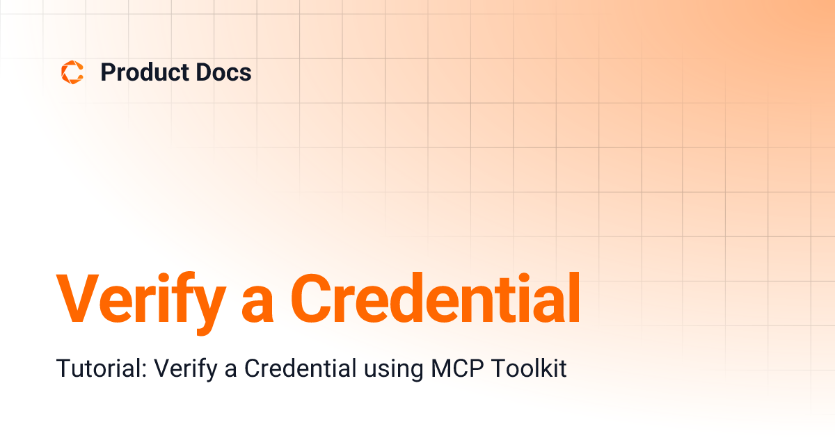 Verify a Credential | Product Docs