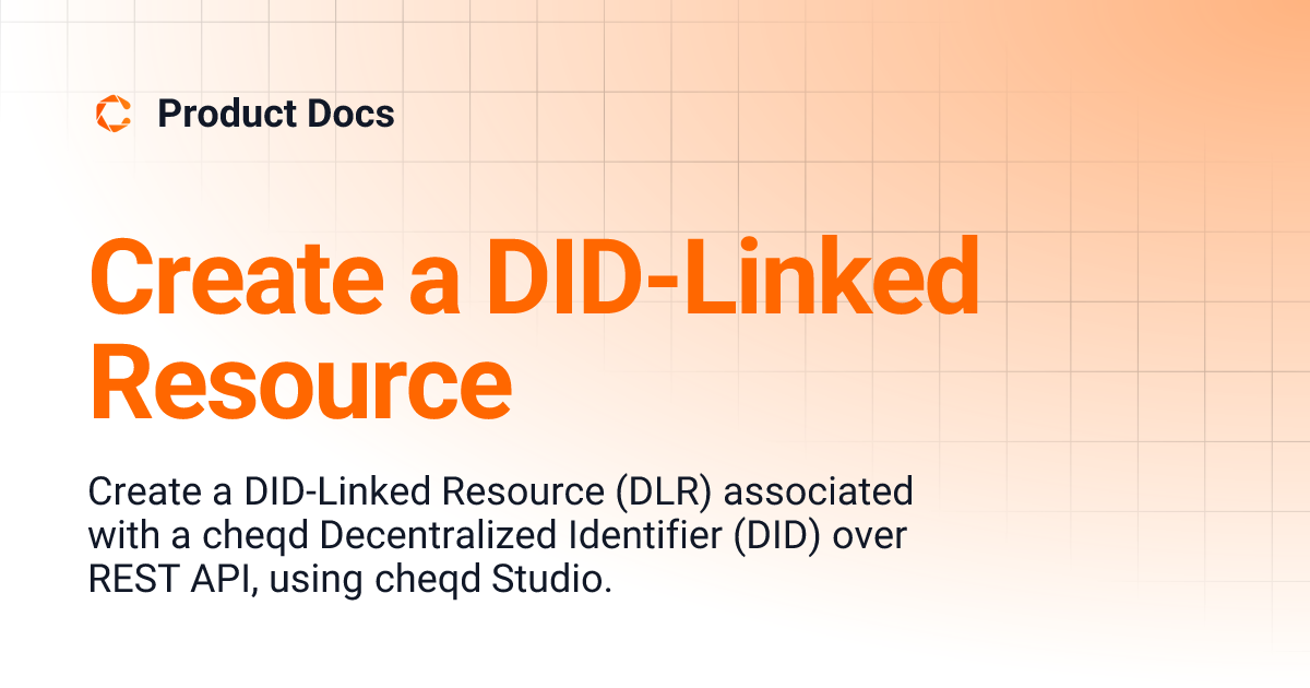 Create a DID-Linked Resource | Product Docs