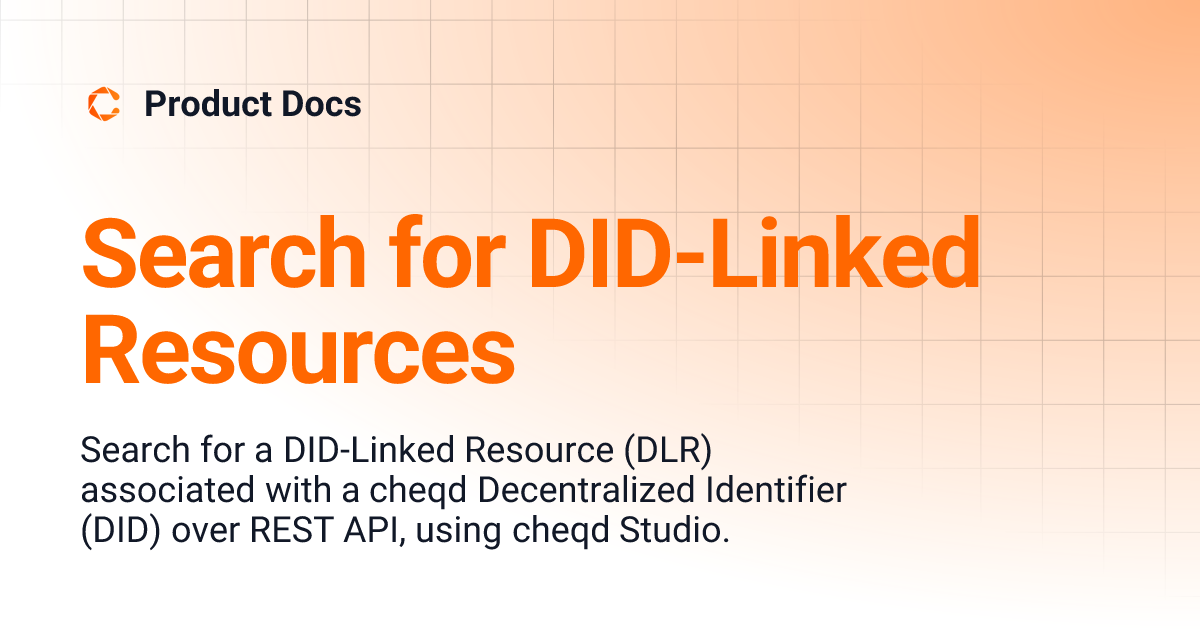 Search for DID-Linked Resources | Product Docs