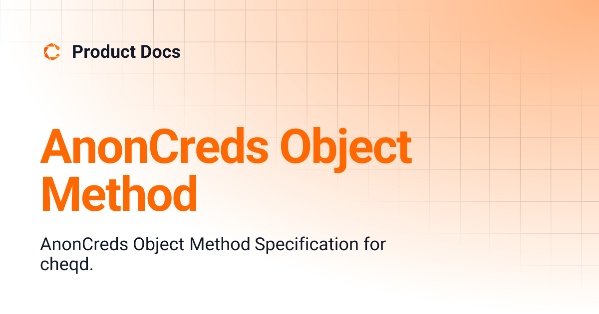 AnonCreds Object Method | Product Docs