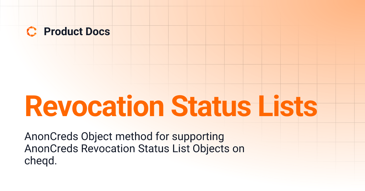 Revocation Status Lists | Product Docs