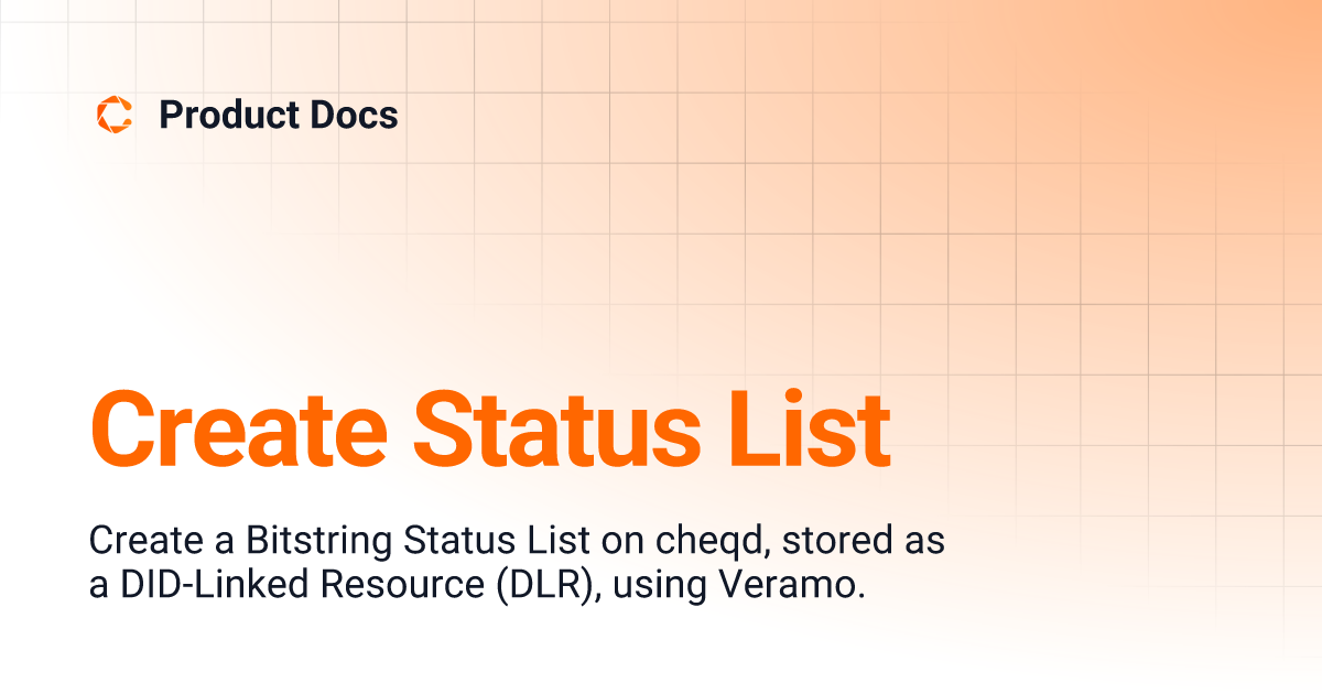Create Status List | Product Docs
