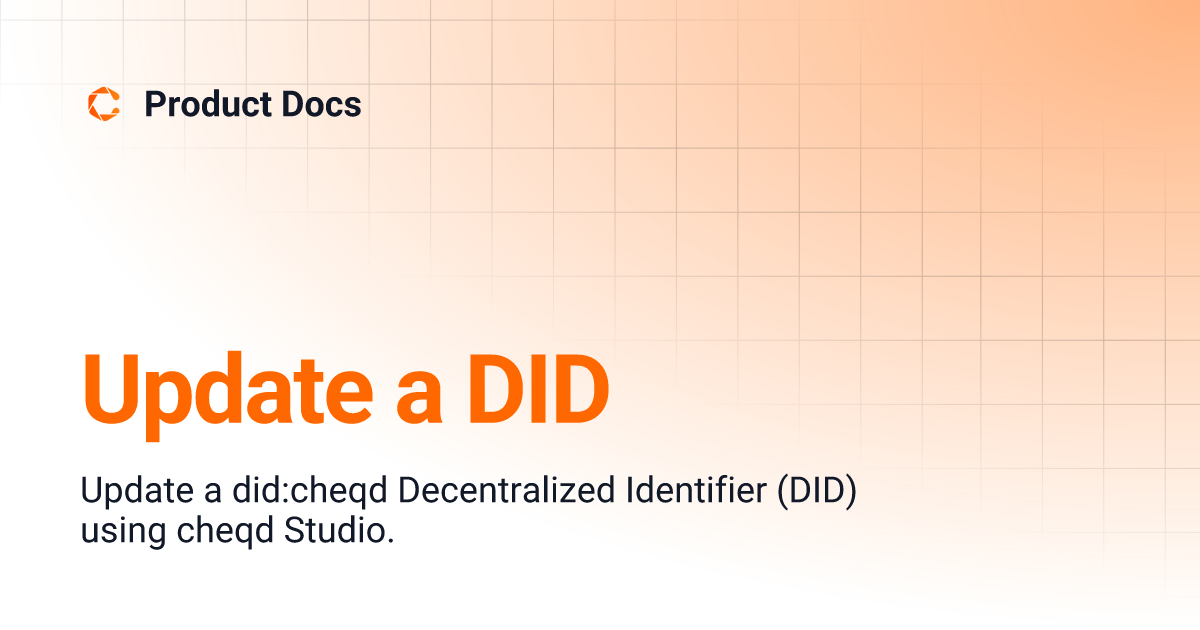 Update a DID | Product Docs